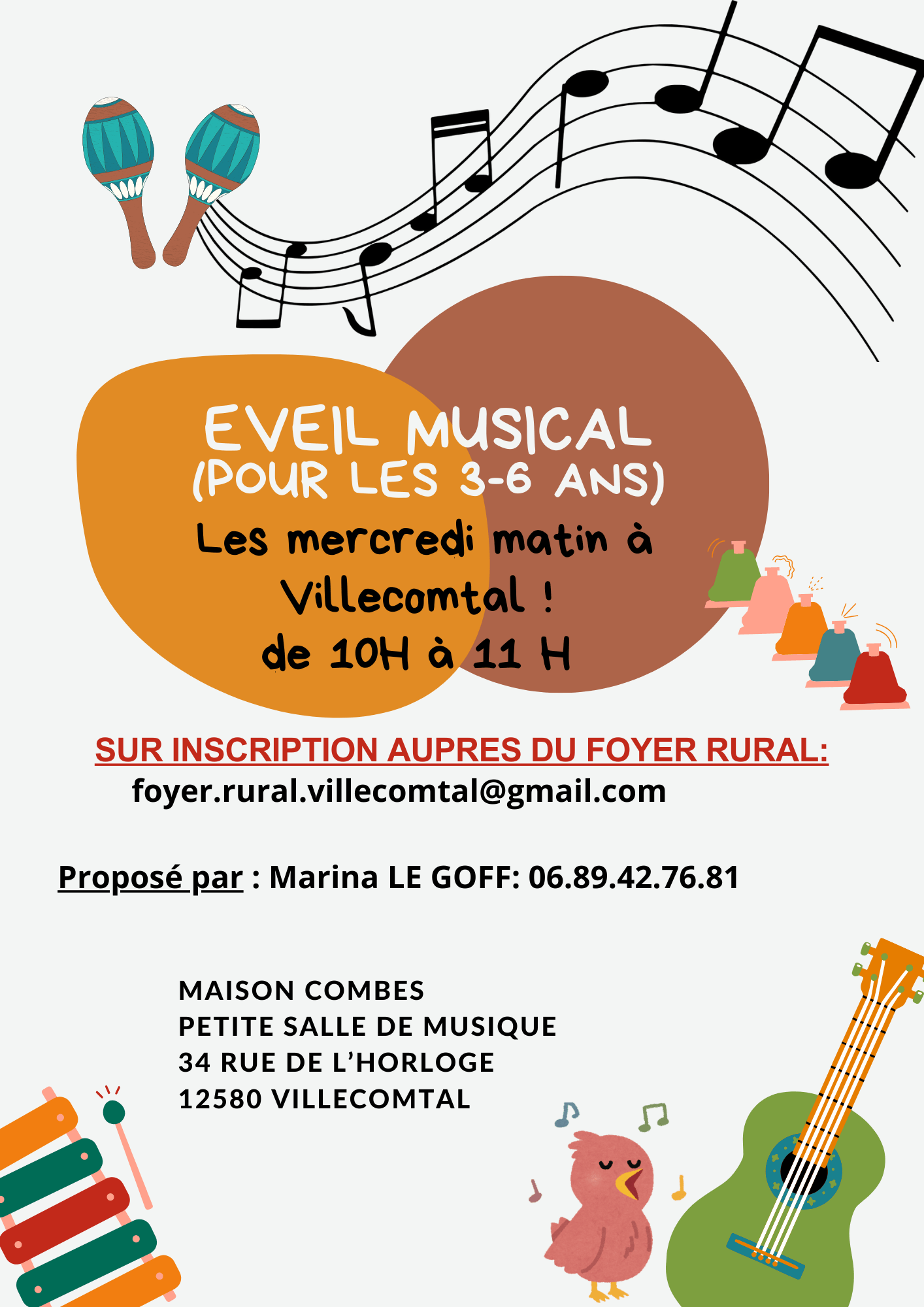 Villecomtal en Aveyron • Eveil musical pour les 3-6 ans